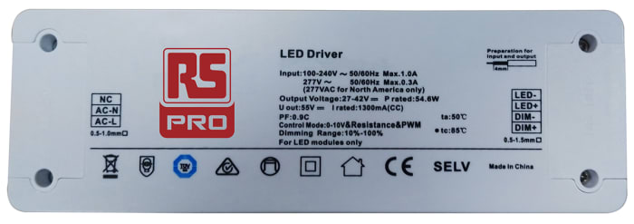 RS PRO | RS PRO, 27 → 42V Output, 1.2A Output | 122-2831 | RS Components