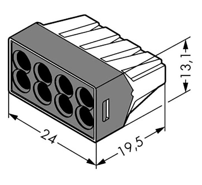 773-108 WAGO | WAGO 773 PUSH WIRE Series Junction Box Connector, 8-Way ...