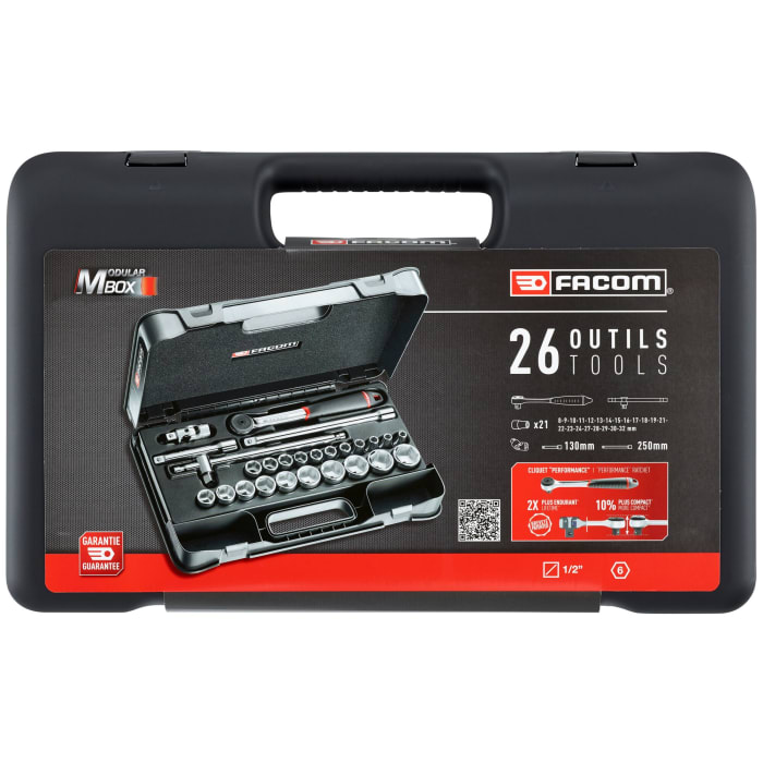 S.161-4P6PB Facom | Facom 26-Piece Metric 1/2 in Standard Socket Set ...