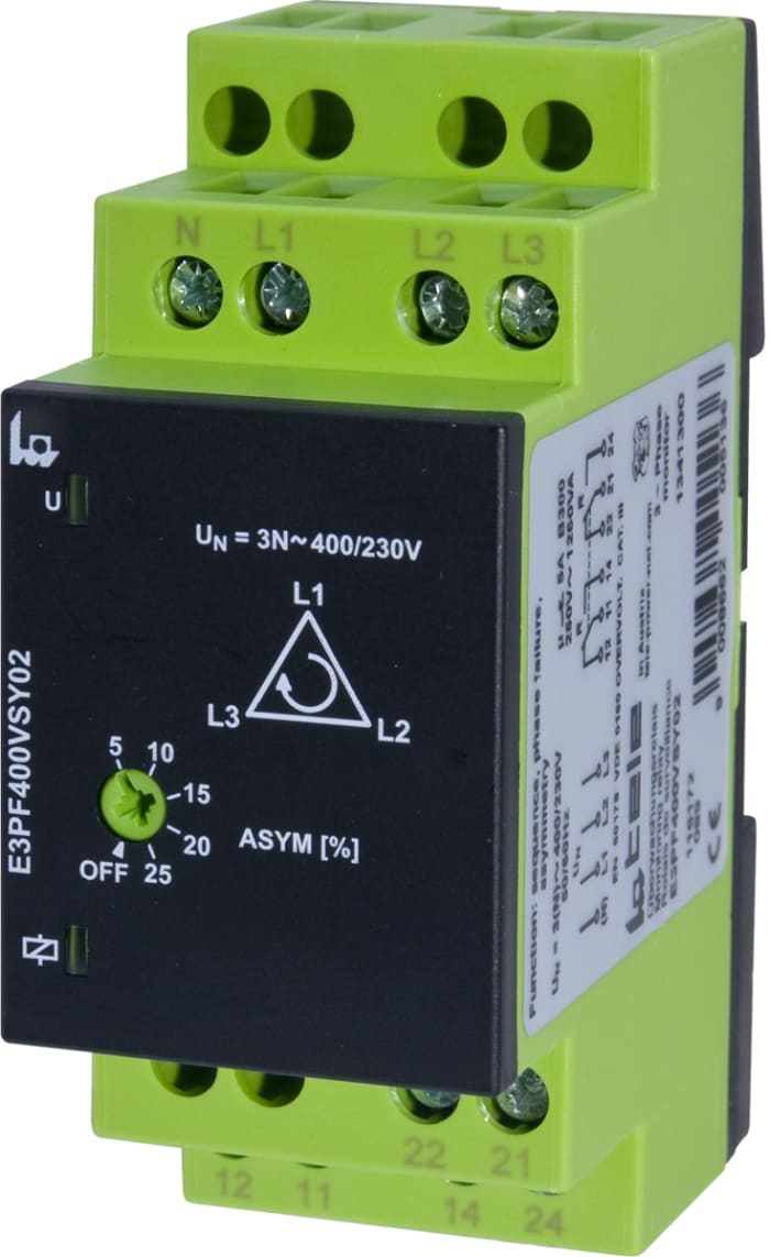 E3PF400VSY02 Tele | Tele Phase, Voltage Monitoring Relay, 3 Phase, DPDT ...