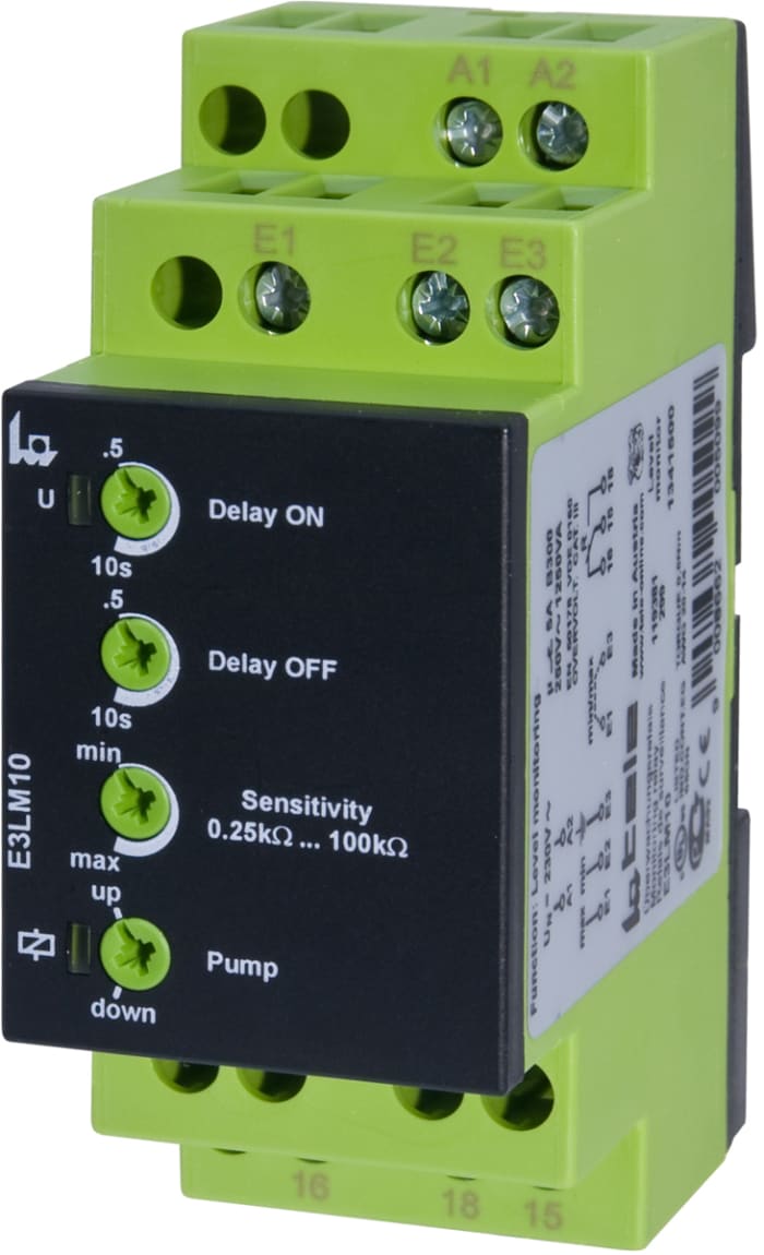 E3LM10 230V AC Tele | Tele Level Monitoring Relay, 1 Phase, SPDT, DIN ...