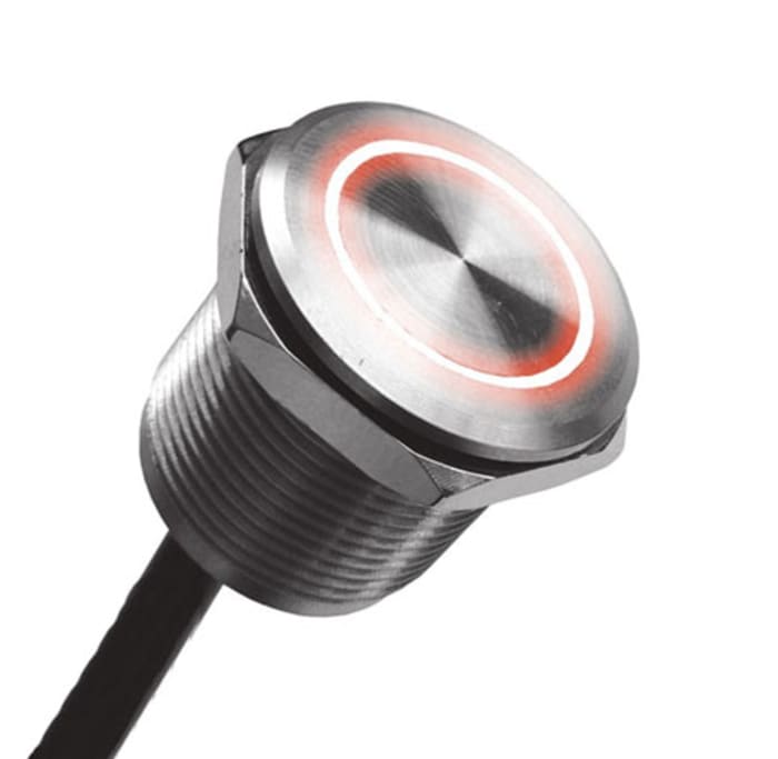 MPZI019/F/BL/24 Bulgin | Bulgin Illuminated Piezo Switch, Momentary ...