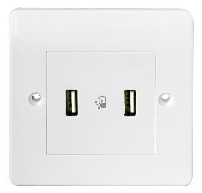 RS PRO | RS PRO Double Gang 2 Way Female USB Faceplate | 124-2519 | RS ...