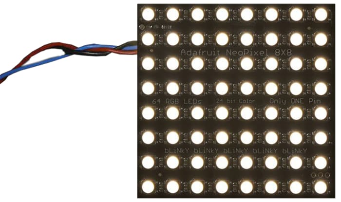 2870 ADAFRUIT INDUSTRIES | Adafruit 2870, NeoPixel NeoMatrix 64 RGBW Warm White LED Matrix ...
