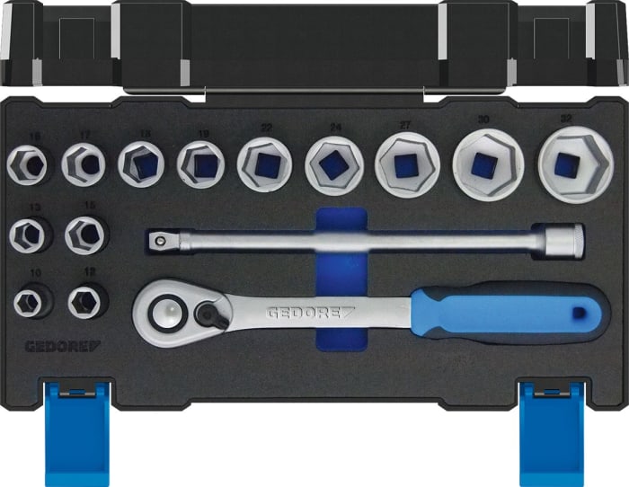 19DMU-20 Gedore | Gedore 15-Piece Metric 1/2 in Standard Socket Set ...