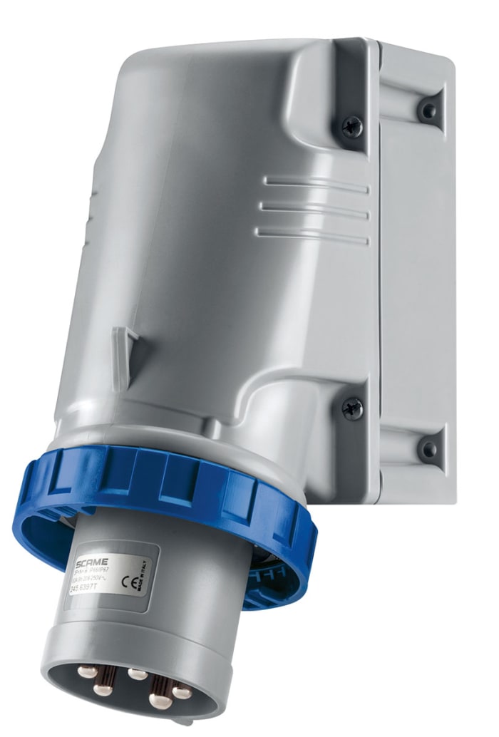 245.12593T Scame | Scame IP67 Blue Wall Mount 2P + E Industrial Power ...