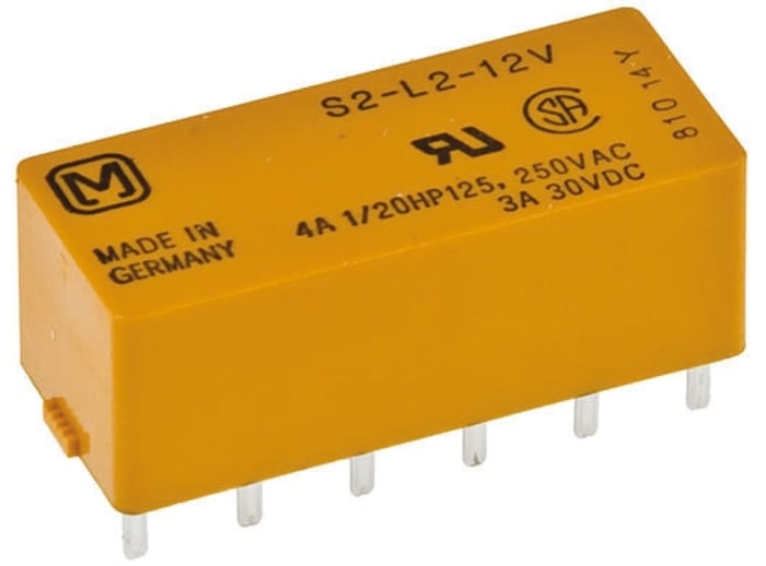 S2-L2-DC12V Panasonic | DPDT PCB Mount Latching Relay 3 A, 12V dc | 173 ...