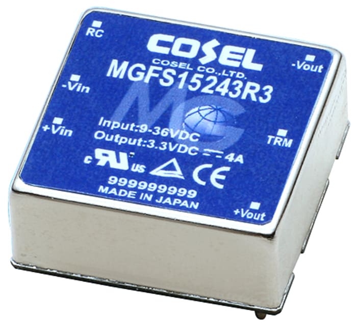 MGS154812-R Cosel | Cosel MGS DC-DC Converter, 12V dc/ 1.3A Output, 36 ...