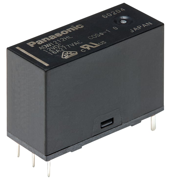ADW1105HLW Panasonic | Panasonic PCB Mount Latching Power Relay, 5V dc ...