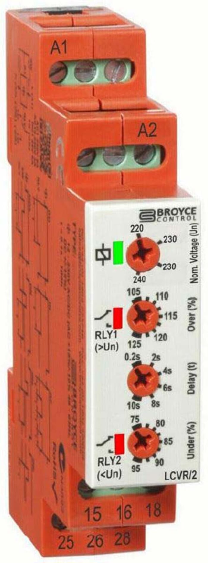LCVR/2 230V Broyce Control | Broyce Control Voltage Monitoring Relay, 1 ...