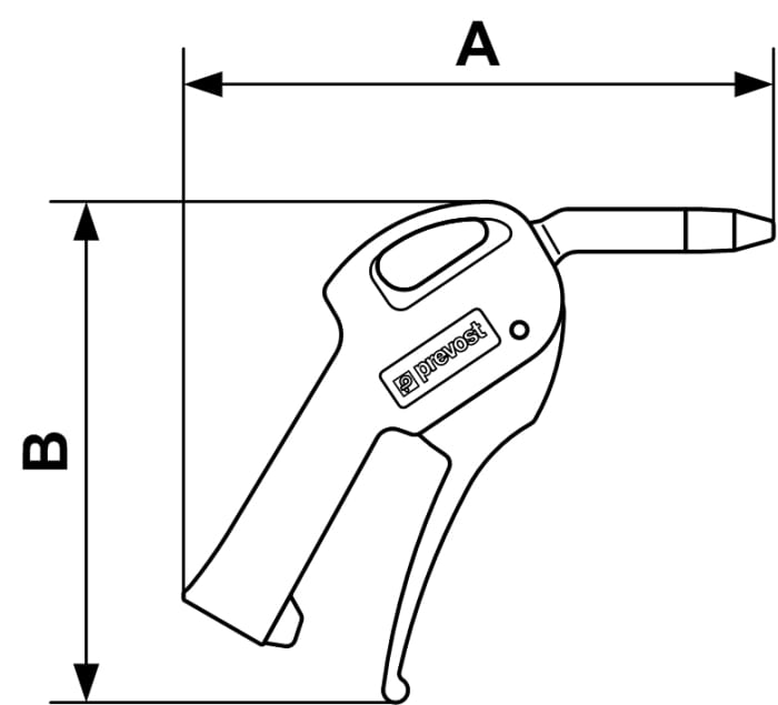 27102 PREP PREVOST | PREVOST 6bar Air Blow Gun, G 1/4in Air Inlet (BSP ...