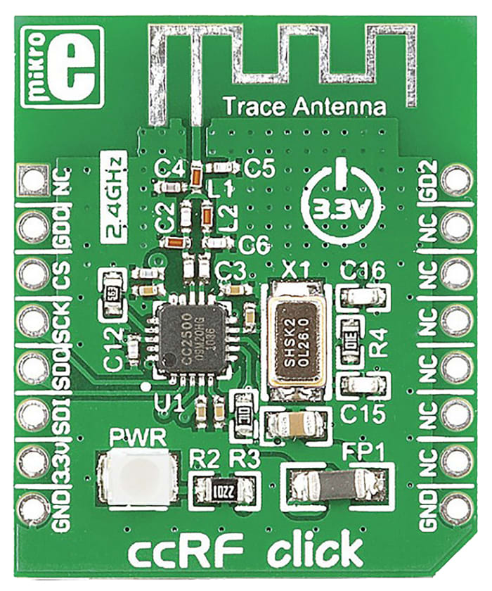 MIKROE-1435 MikroElektronika | MikroElektronika ccRF Click CC2500 RF Transceiver mikroBus Click ...