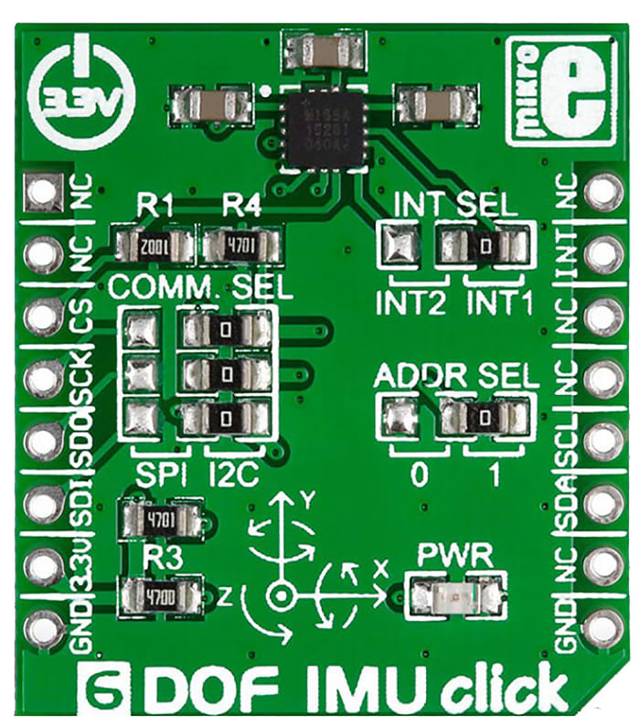 MIKROE-1941 MikroElektronika | MikroElektronika 6DOF IMU Click Inertial Measurement Unit (IMU ...