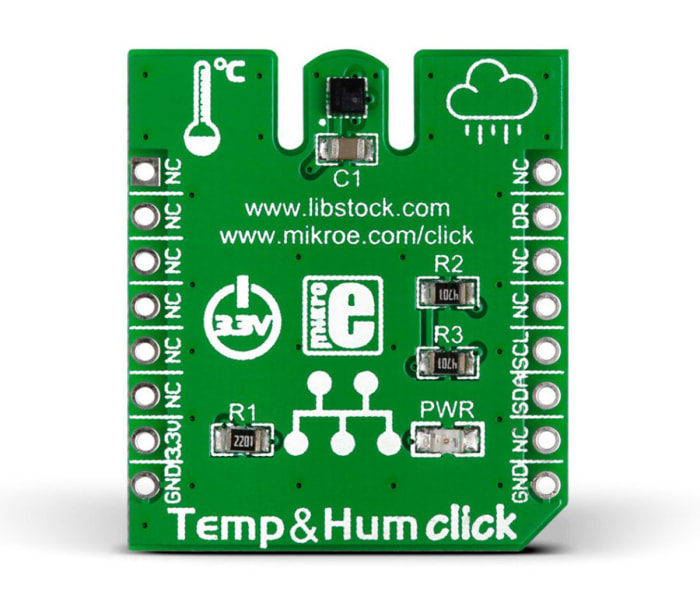 MIKROE-1971 MikroElektronika | MikroElektronika Temp&Hum Click Temperature & Humidity Sensor ...