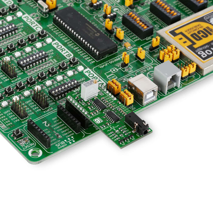 MIKROE-2455 MikroElektronika | MikroElektronika ECG click Heart Rate Sensor mikroBus Click Board ...