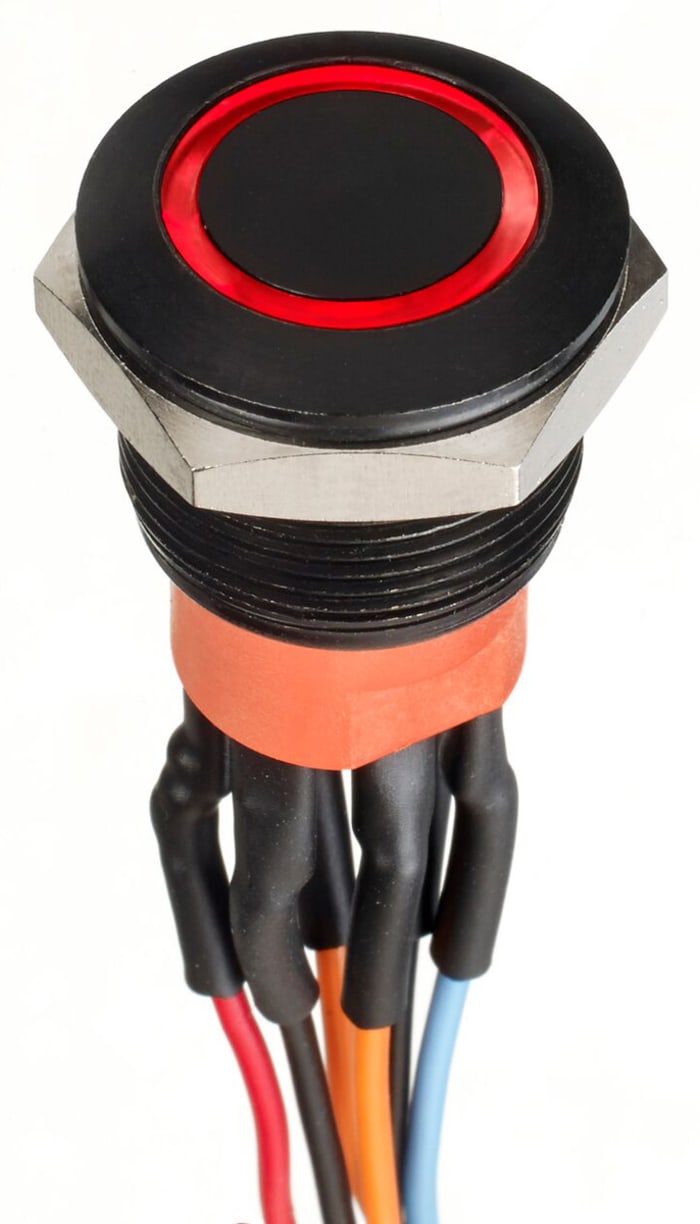 AV9622F1020870K APEM | APEM Illuminated Push Button Switch, Momentary ...