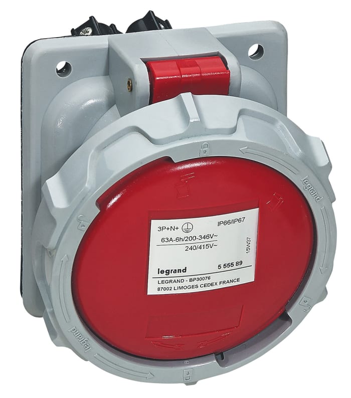 5 555 89 Legrand | Legrand IP67 Red Panel Mount 3P + N + E Industrial ...