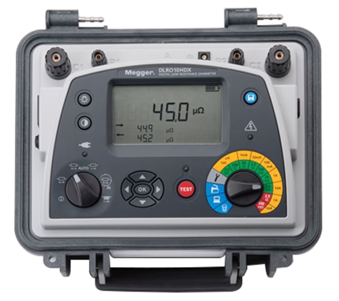 1008-090 Megger | Megger DLRO10 Ohmmeter, 2500 Ω Max, 10μΩ Resolution ...