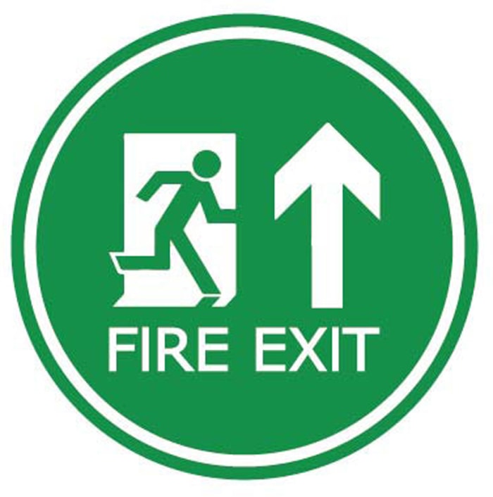 RS PRO | Vinyl Fire Exit Arrow, FIRE EXIT, English, Exit Sign | 136 ...