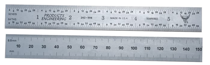 RS PRO | RS PRO 150mm Steel Imperial, Metric Ruler, With UKAS ...
