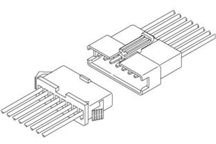 SMR-06V-N JST | JST, SMR Male Connector Housing, 2.5mm Pitch, 6 Way, 1 Row | 161-3343 | RS