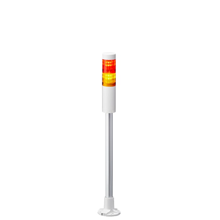 LR4-202PJNW-RY Patlite | Patlite LR4 Series Coloured Signal Tower, 2 Lights, 24 V dc, Pole Mount ...