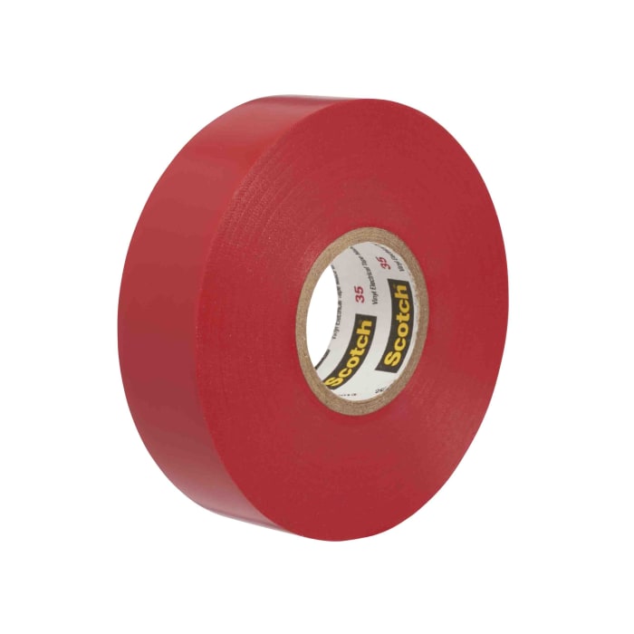 SCOTCH 35 ROUGE 20 X 19 3M | 3M Scotch 35 Red PVC Electrical Tape, 19mm ...