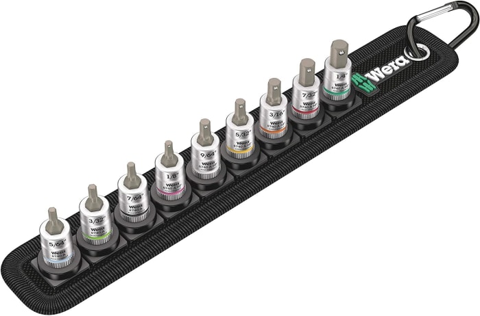 3884 Wera | Wera 9-Piece Imperial 1/4 in Bit Socket Set , Hex Bit | 175 ...