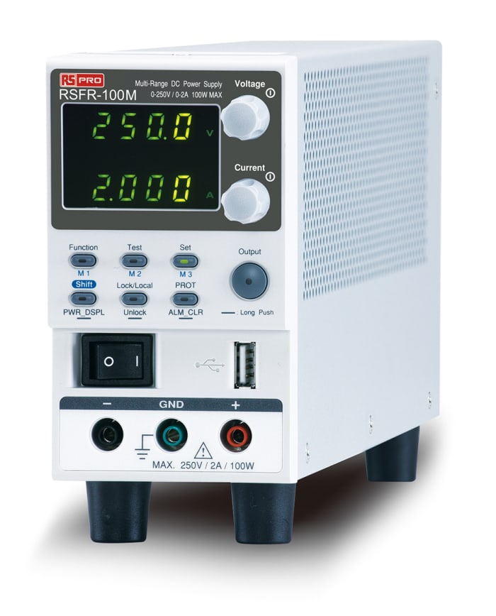 RS PRO | RS PRO Digital Bench Power Supply, 250V, 2A, 1-Output, 100W ...