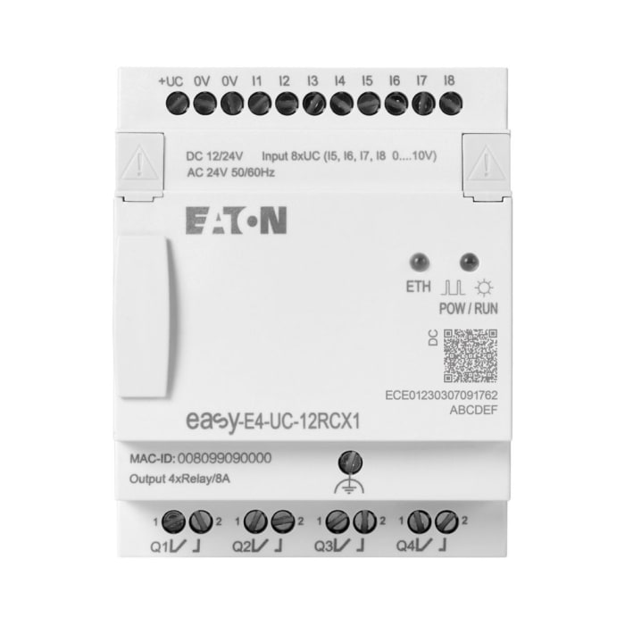 197212 EASY-E4-UC-12RCX1 Eaton | Eaton EasyE4 Series Logic Module, 12 V ...