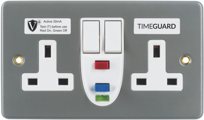 RCD07MAVN Timeguard | Timeguard 13A, BS 7288 Fixing, Active, 2 Gang RCD ...