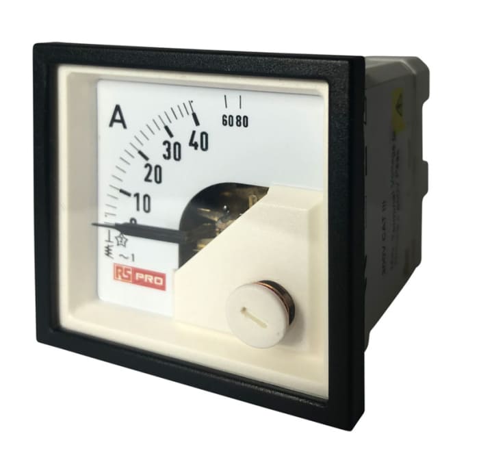 RS PRO | RS PRO RS PRO Analogue Panel Ammeter 100 A AC, 45 mm x 45 mm ...