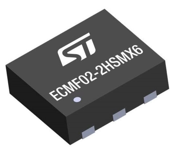 ECMF02-2HSMX6 STMicroelectronics | STMicroelectronics ECMF02-2HSMX6, Dual-Element Uni ...