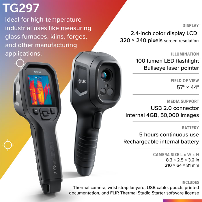 FLIR TG297 FLIR | FLIR TG297 USB 2.0 Thermal Imaging Camera, –25 → ...