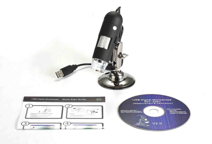 RS PRO | RS PRO USB Digital Microscope, 2M pixels, 20 → 200X ...