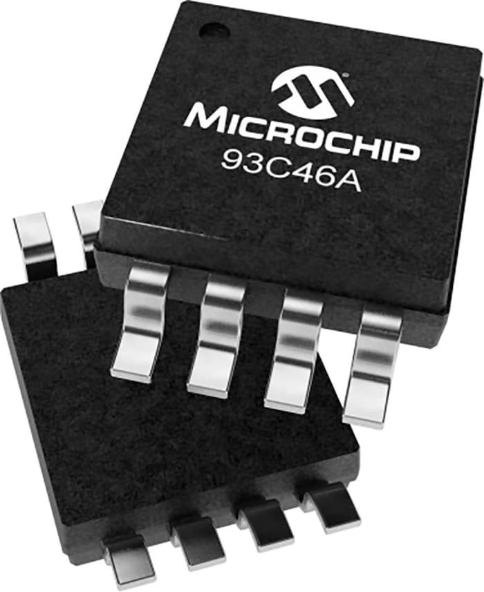 93C46A-I/P Microchip | Microchip 93C46A-I/P, 1kbit Serial EEPROM Memory, 250ns 8-Pin DFN/TDFN ...
