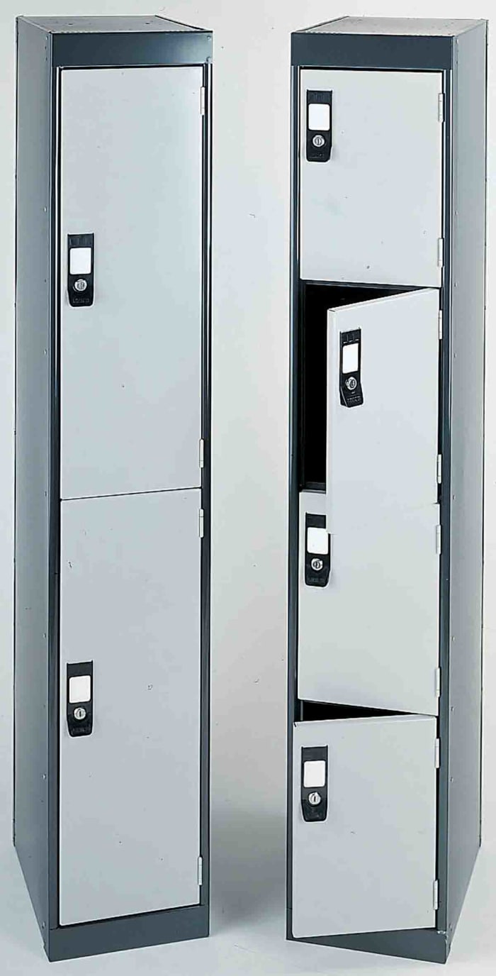 RS PRO | RS PRO 4 Door Steel Grey Industrial Locker, 1800 mm x 300 mm x ...