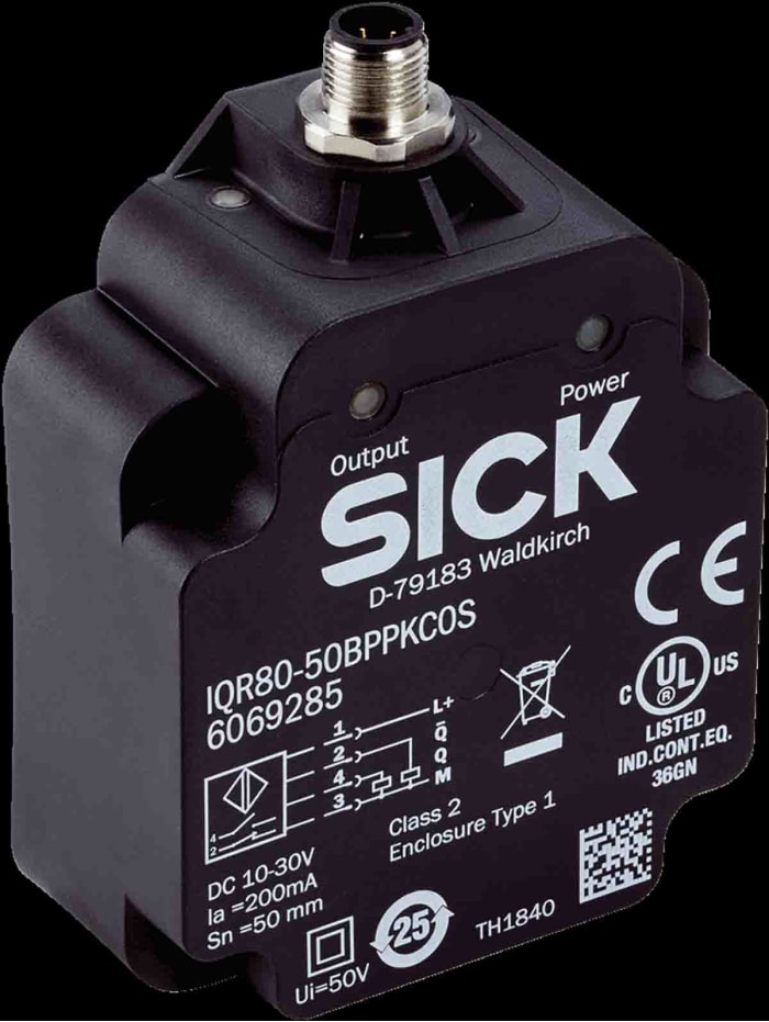 IQR80-50BPPKC0S SICK | SICK Inductive Block Proximity Sensor, M12, 50 ...