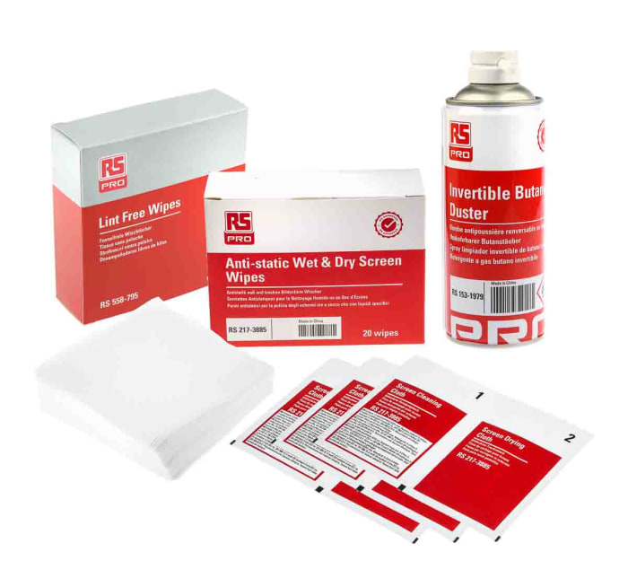 RS PRO | RS PRO Desktop Cleaning Kit Wet Screen Wipes, Pack of 120 ...