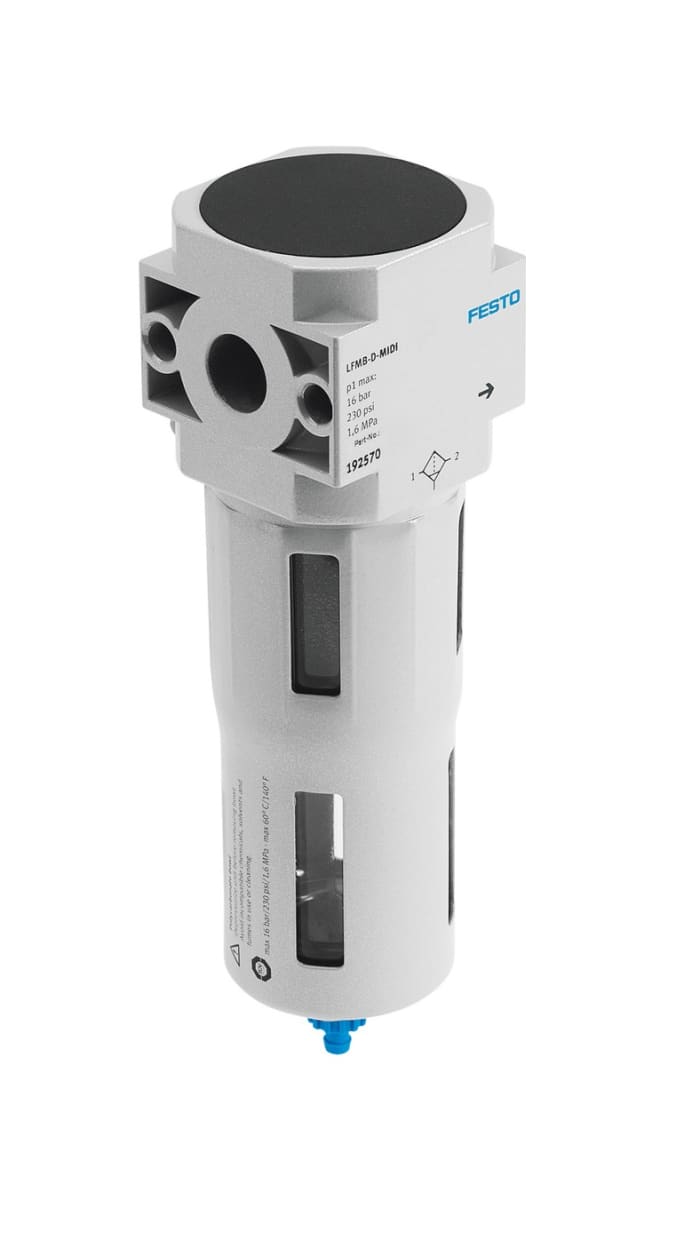 LF-D-MIDI Festo | Festo D series 40μm 0bar to 16 bar Pneumatic Filter ...