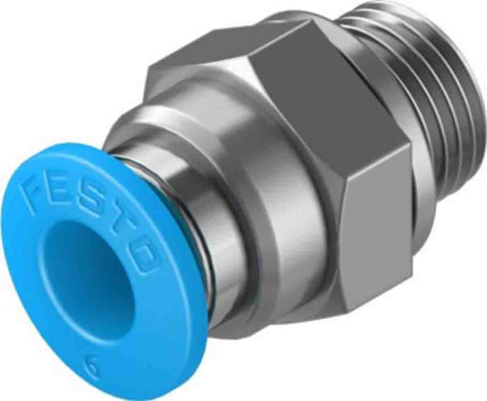 QS-G1/8-6-100 Festo | Festo Straight Threaded Adaptor, G 1/8 Male to Push In 6 mm, Threaded-to ...