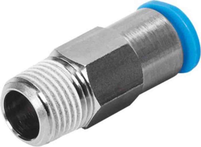 QSMK-1/4-6 Festo | Festo Straight Threaded Adaptor, R 1/4 Male to Push In 6 mm, Threaded-to-Tube ...