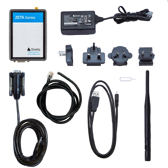 ZETA-NLP-LTE1 (EU) STARTER KIT Siretta | Siretta RS232, RJ12 2G, 3G, 4G ...