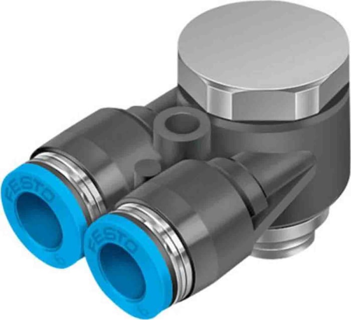 QSYLV-G1/8-6 Festo | Festo Y Threaded Adaptor, Push In 6 mm to Push In ...