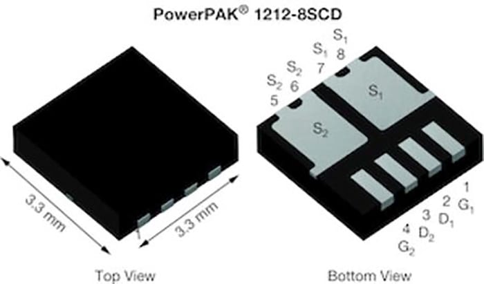 SISF06DN-T1-GE3 Vishay | Vishay SiSF06DN Dual N-Channel MOSFET, 101 A, 30 V, 8-Pin PowerPAK 1212 ...