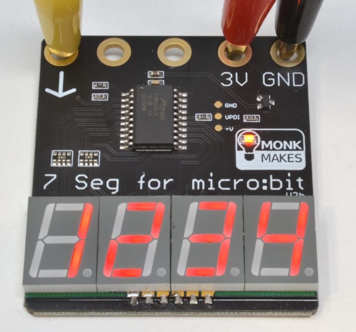 SKU00066 Monk Makes | 7-segment display for micro:bit | 204-8255 | RS
