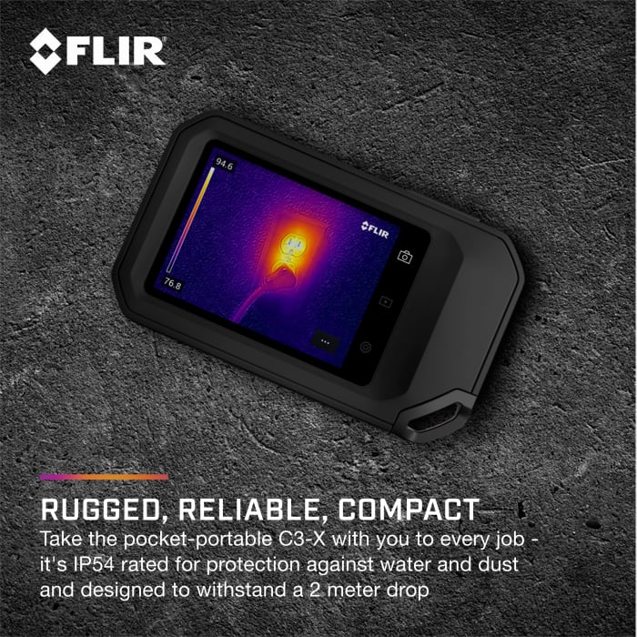 FLIR C3-X (incl. Wi-Fi) FLIR | FLIR C3-X Thermal Imaging Camera with WiFi, -20 → +300 °C, 128 x ...