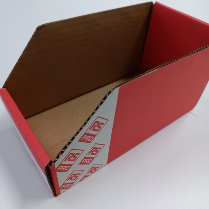 RS PRO | RS PRO Cardboard Storage Bin, 200mm x 100mm x 100mm, Red | 228 ...