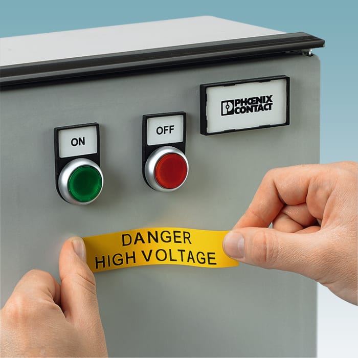 1116052 Phoenix Contact | Phoenix Contact MM-EML Black on Yellow Label ...