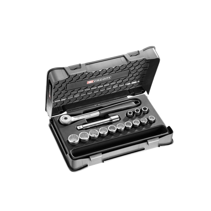 S.151-1P12 Facom | Facom 15-Piece Metric 1/2 in Standard Socket Set ...
